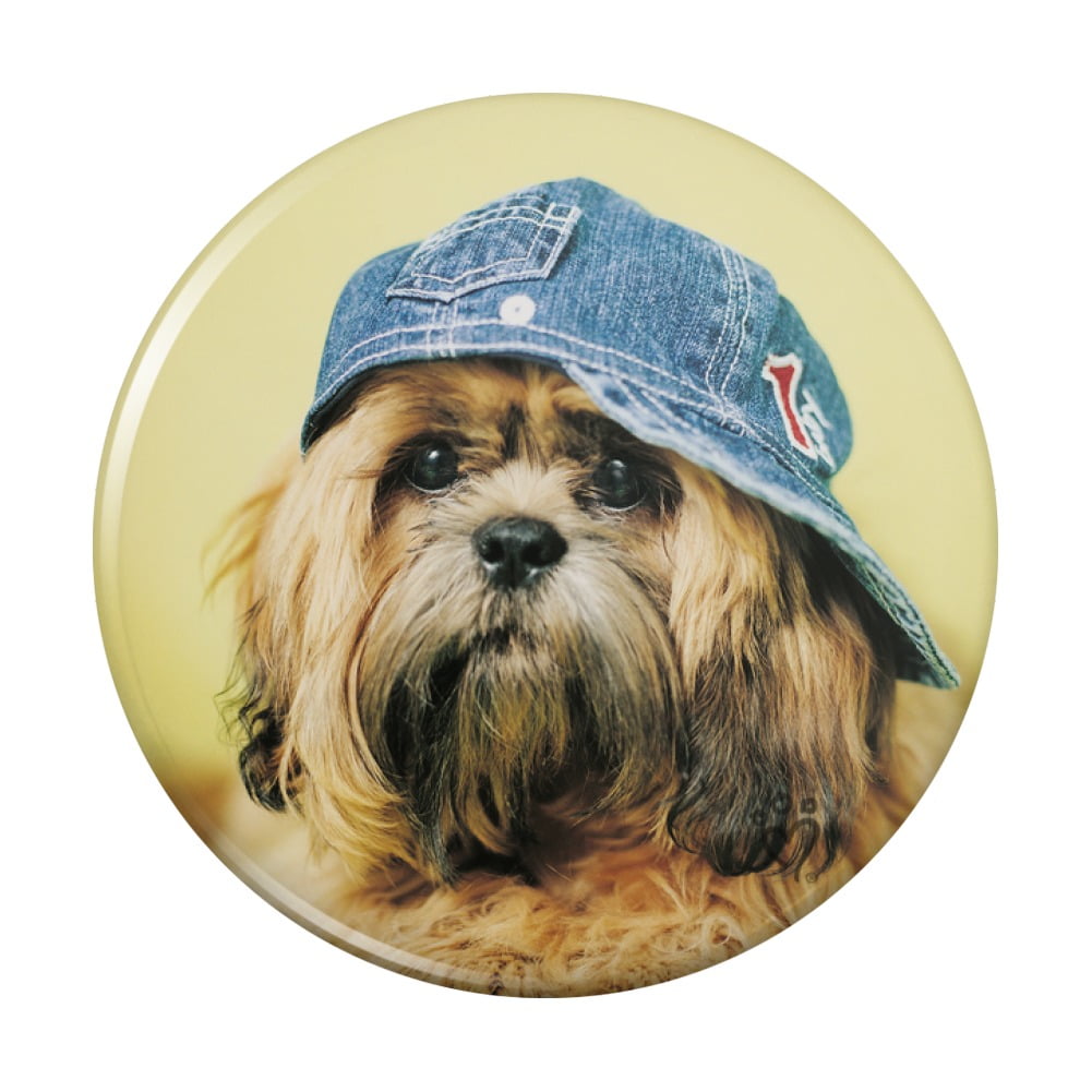 Shih Tzu Dog Baseball Cap Hat Kitchen Refrigerator Locker Button Magnet ...