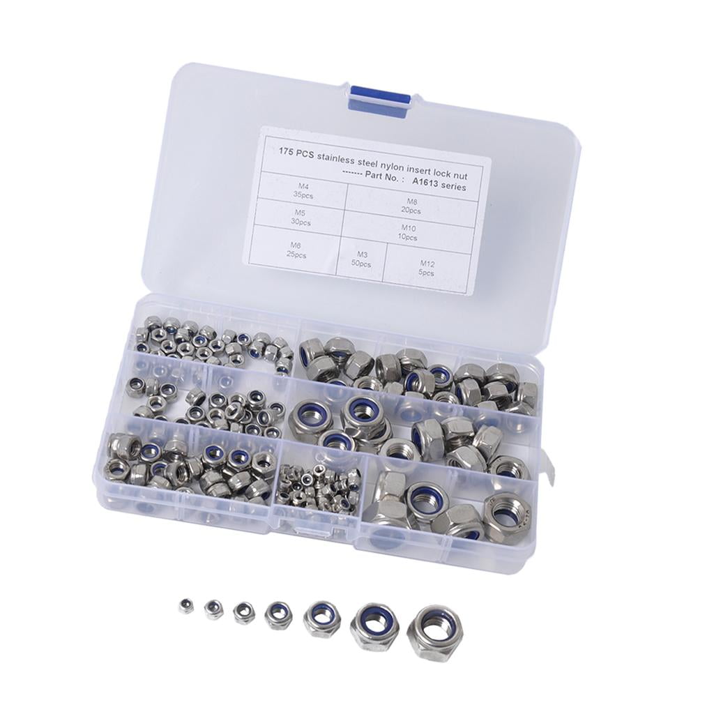 175 piezas Tuercas de bloqueo hexagonales de inserción Zulema M3 M5 M6 ...