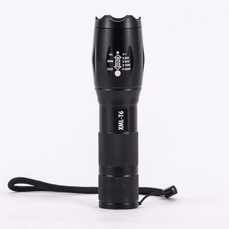 Professional CREE XML-T6 LED Flashlight 5 Modes Zoomable Aluminum Torch Light for 18650 ...
