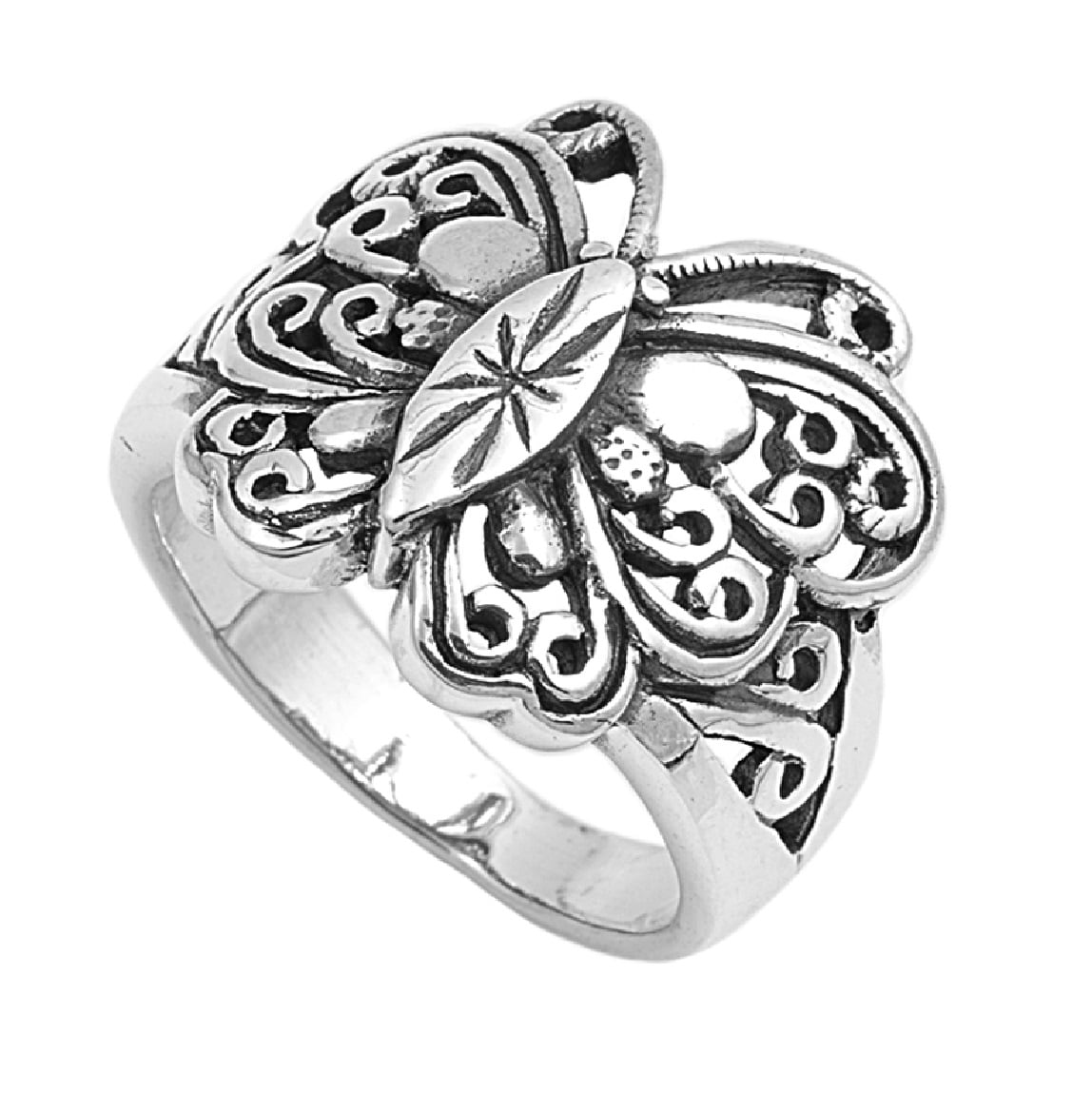 Sterling Silver Butterfly Ring - Walmart.com