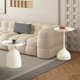 Round Side Table Set of 2, Modern Side Table With Raised Edges, Metal ...