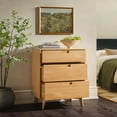 Walker Edison 3-Drawer Groove Handle Solid Wood Dresser - Natural Pine ...