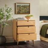 Walker Edison 3-Drawer Groove Handle Solid Wood Dresser - Natural Pine ...