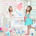 Kids' Vanity Set with Mirror, Makeup Table and Stool for Girls, Vanity ...