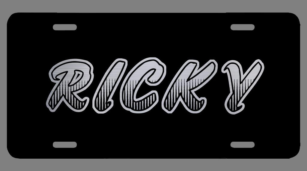 Ricky Name Etched Style License Plate Tag Vanity Novelty Metal | Etched ...
