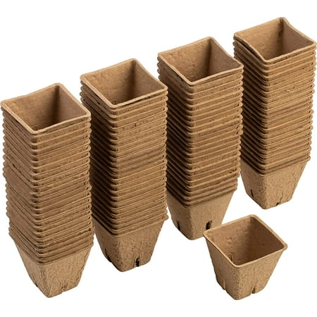 HUSERYT 8 x 8 cm Grow Pots - Convenient Pack of 50 Pieces - Paper ...