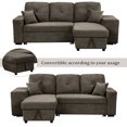 Euroco L-Shaped Sectional Sofa Bed with Side Shelf and 2 Stools ...