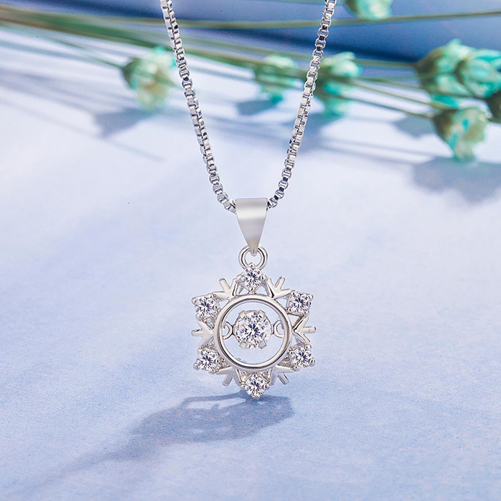 Click here for Timifis Necklace Beating Heart Snowflake Pendant N... prices