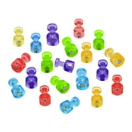 Officemate Push Pin Style Magnets, 10/Pack, Assorted Translucent Colors ...