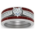 Love Heart Shaped Ring Set For Her And Him Silver Couple Rings Promise