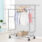 Zimtown Double Rolling Rail Adjustable Portable Clothes Garment Drying ...
