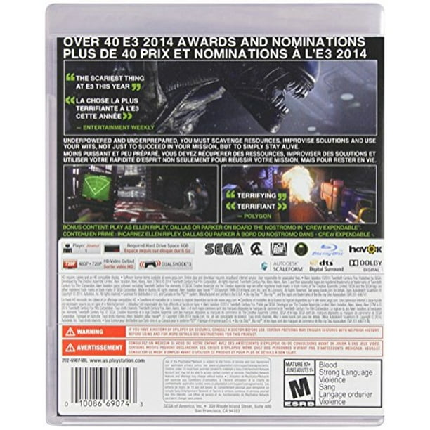 Alien Isolation PlayStation 3 Edición Nostromo Sega | Walmart en línea