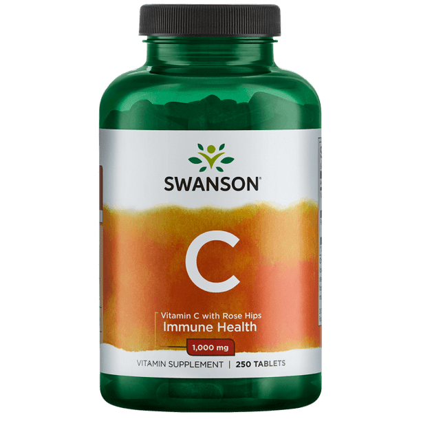 Swanson Vitamin C with Rose Hips Tablets, 1,000 mg, 250 Count - Walmart ...
