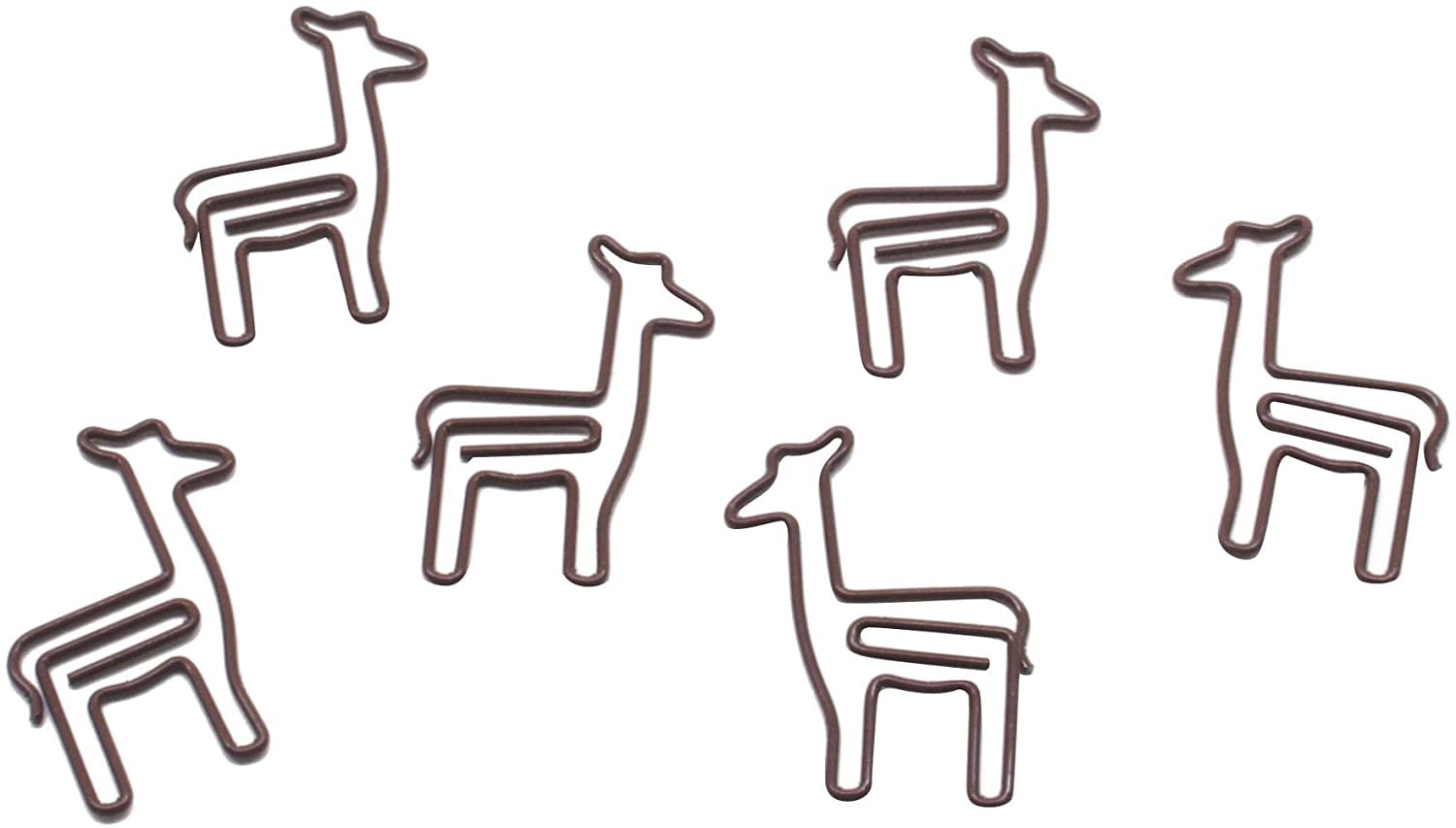25 Count Brown Giraffe Shaped Paper Clips, Giraffe Lover Cute Gifts ...