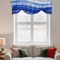 Abstract Fluid Art Tie Up Valance Curtains Retro Blue Gradient Oil ...