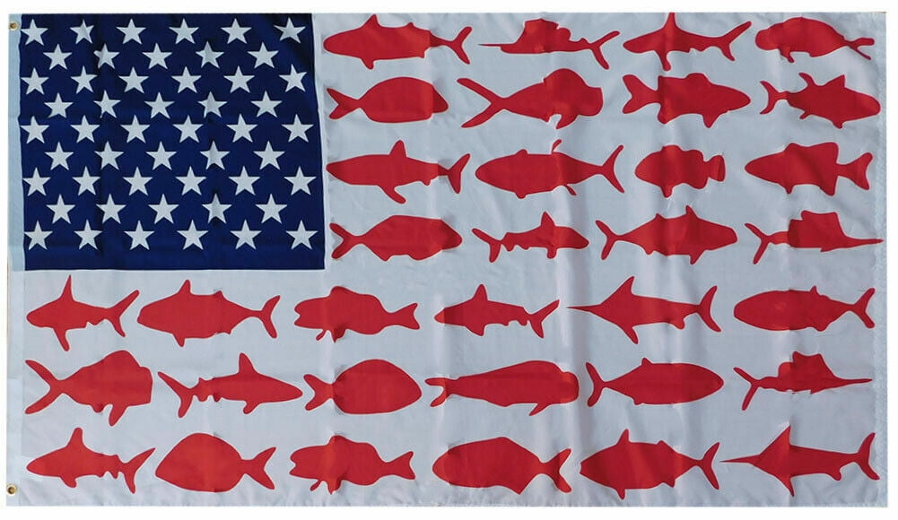 3x5 USA BEACH LIFE Flag FISH Dolphin Tuna Shark American Flag Banner ...