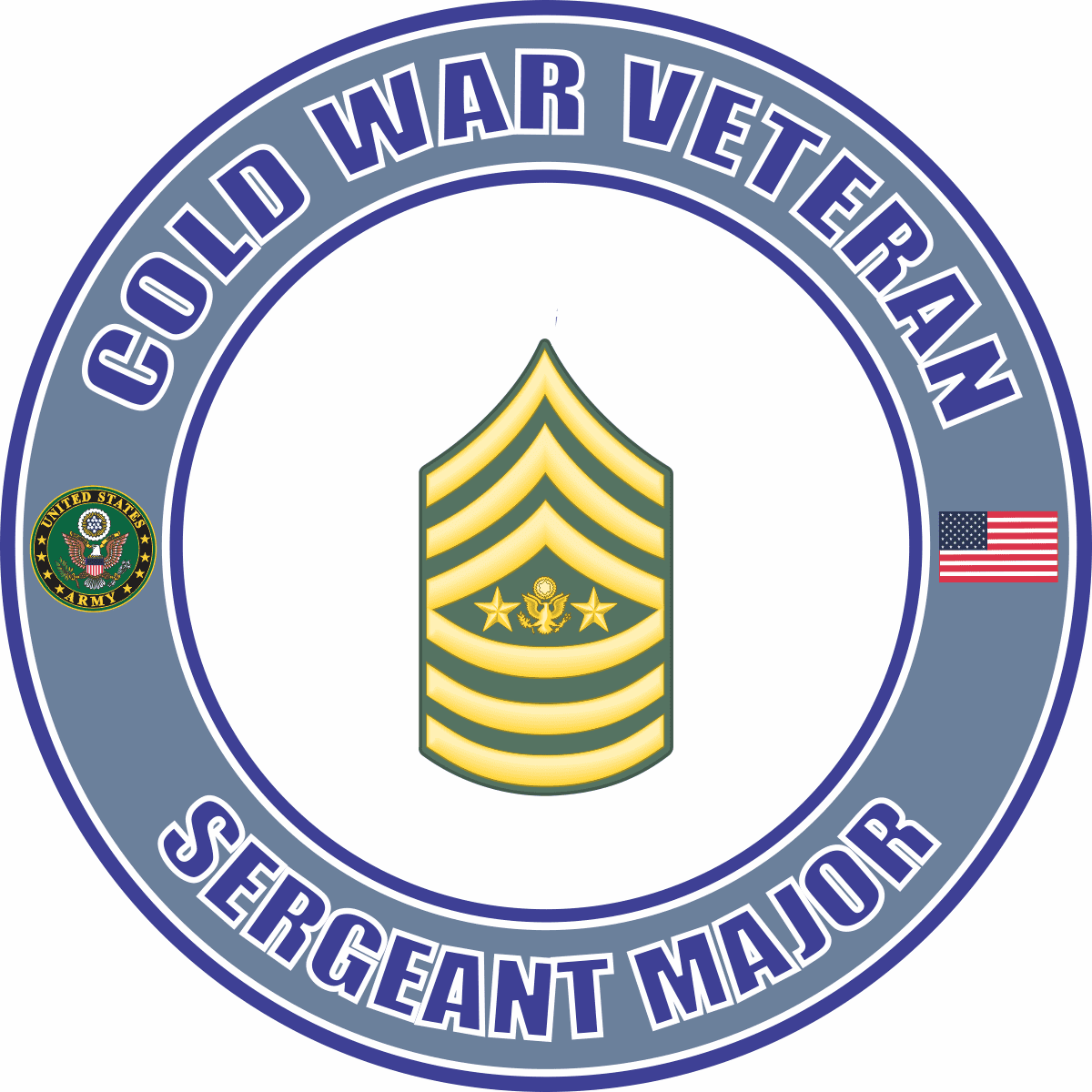 3.8 Inch U.S. Army Cold War Sergeant Major Army Rank Insignia Veteran ...