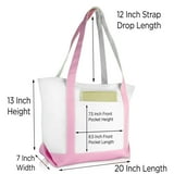 DALIX 20" Premium Cotton Daily Shoulder Tote Bag in Pink - Walmart.com