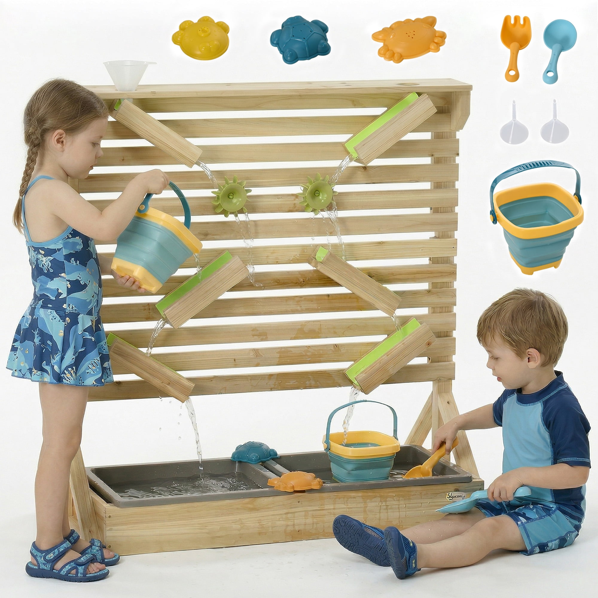 Click here for Outsunny 18 Pcs Wooden Kids Running Water Playset... prices