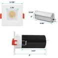 Luxrite 2" Square LED Recessed Light J-Box 15W 5CCT 1000LM Wet Rated 2 ...