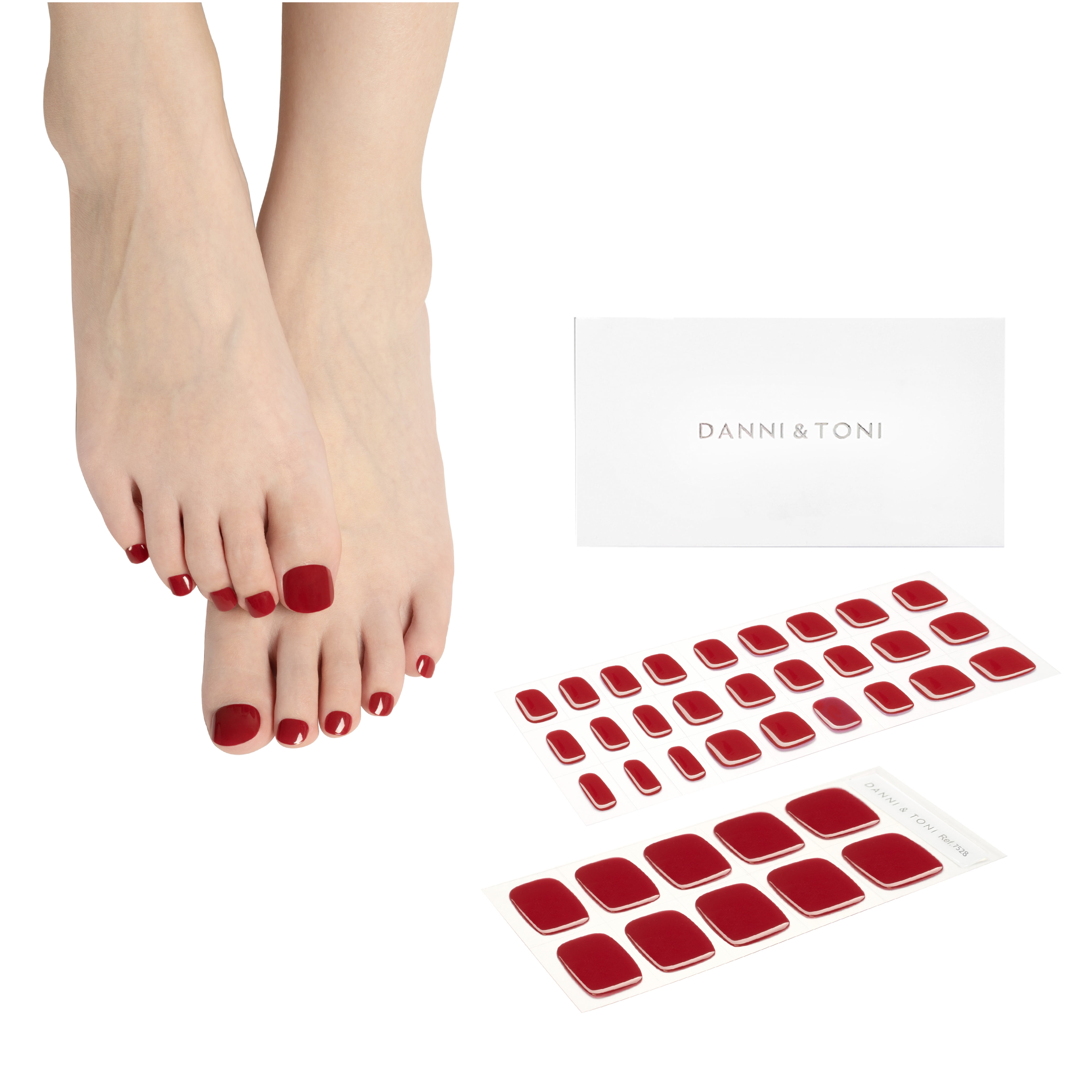 DANNI & TONI Semi Cured Gel Toenail Strips Burgundy (Almadine) Solid ...