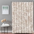 Abstract Fiber Line Shower Curtain Set with Hooks, Spring Vibrant Brown ...