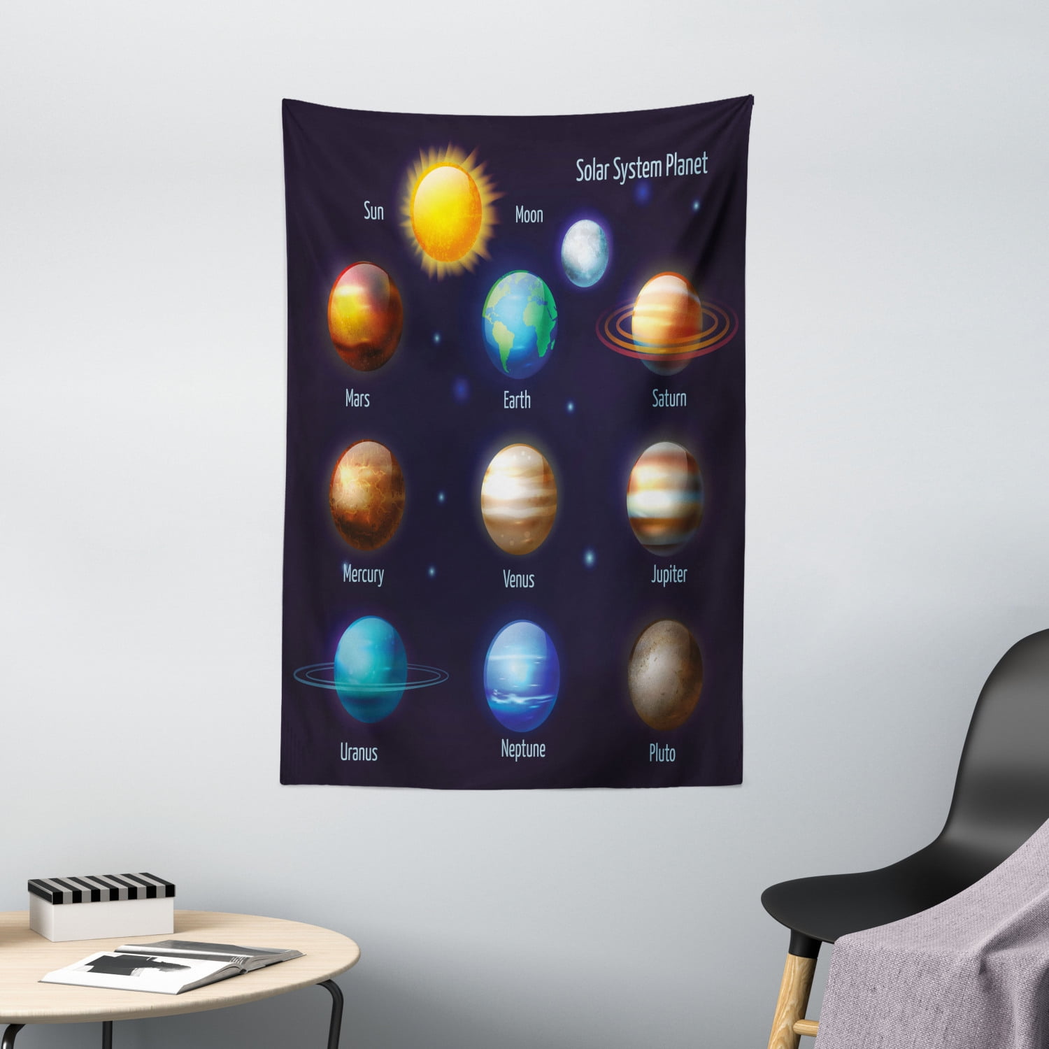 Educational Tapestry, Solar System Planets and the Sun Pictograms Set ...