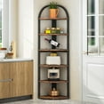 Tribesigns 6 Tier Corner Shelf, 71 inch Tall Corner Bookshelf Bookcase ...