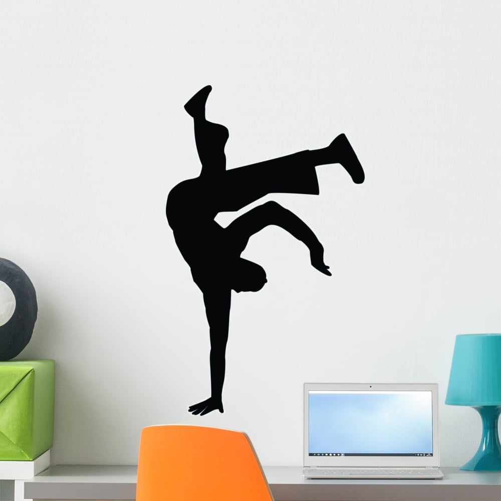 Freestyle Break Dance Silhouette Wall Decal by Wallmonkeys Peel and ...
