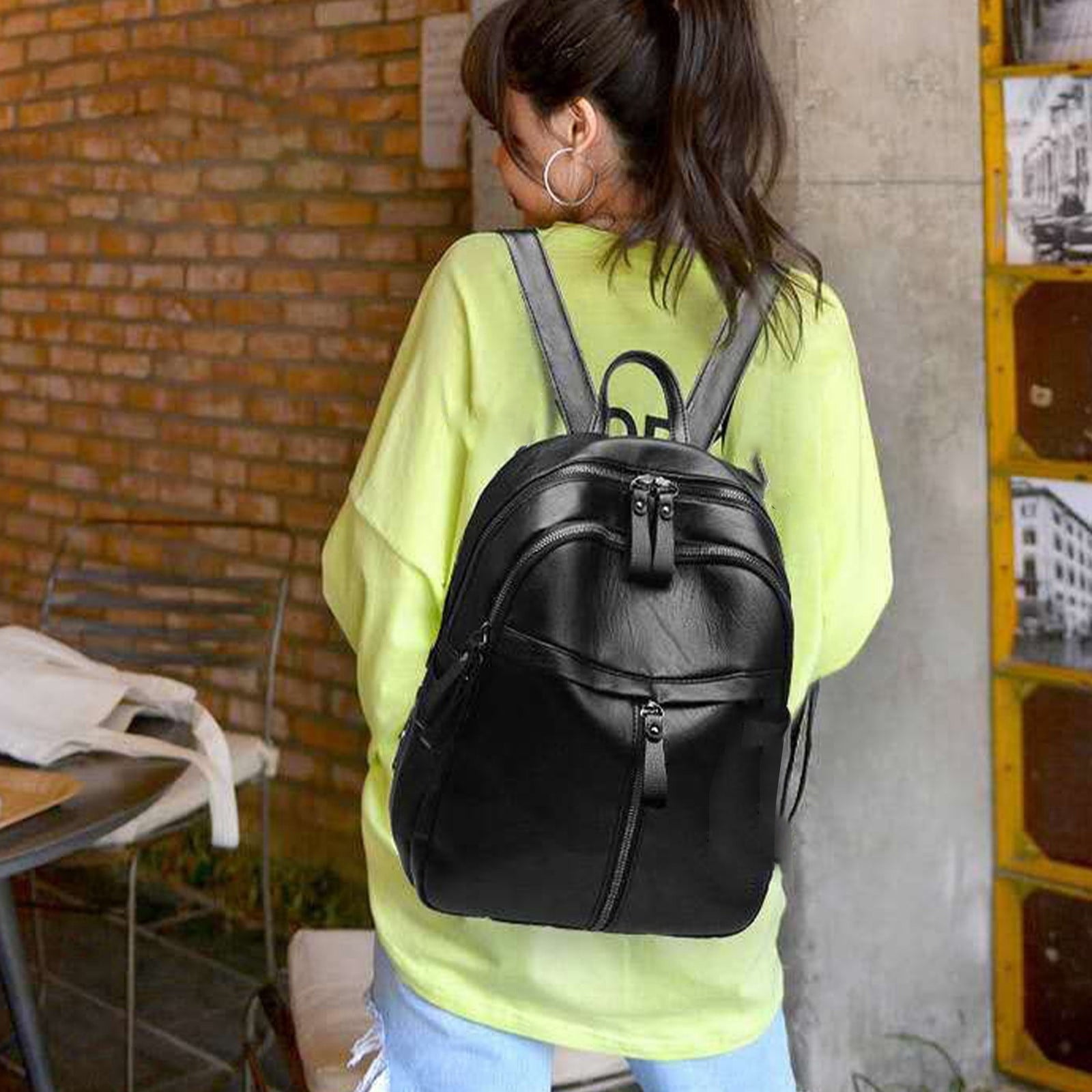 Click here for Huanglei Pu Leather Backpack Large Capacity High S... prices