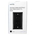 Construct Pro Single Gang Recessed Dual Power Outlet (Black, 15 Amps ...