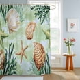 Bathroom Shower Curtain Marine Life Starfish Shell Waterproof Shower ...