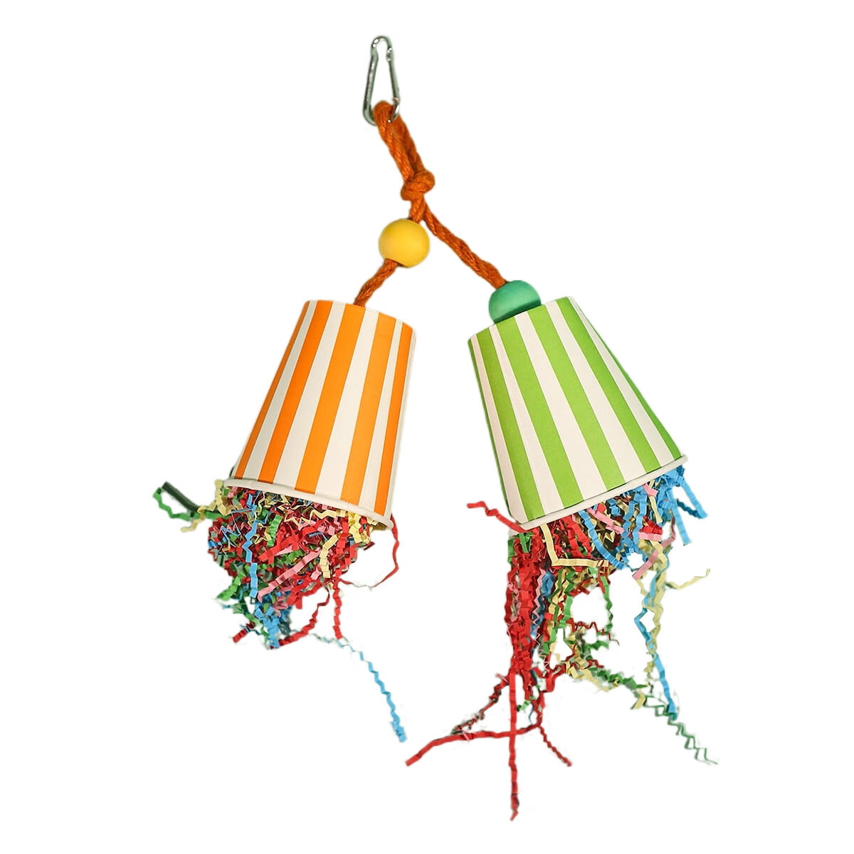 FASLMH Bird Chewing Toy - Parrot Cage Bite Toys Snack Bucket Wooden ...