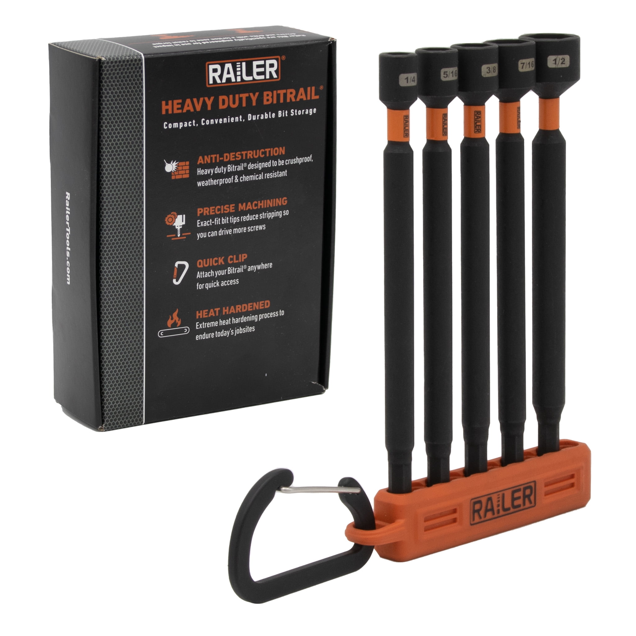 Railer Nut Driver Set - Premium S2 Steel 6 Inch 5-Piece Nutsetter Bit ...