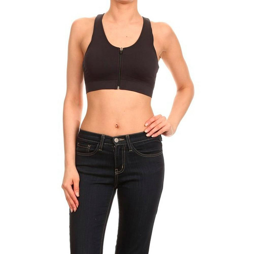 Honey Comfy - Seamless Performance Style Sports Bra With Front Zipper ...