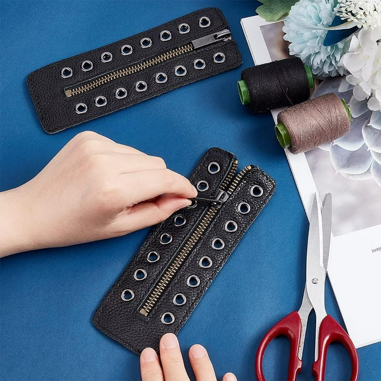 1Pair Leather Lace-in Boot Zipper Inserts 8 Eyelet Zipper 1Pair Leather Lace-in Boot Zipper Inserts 8 Eyelet Zipper