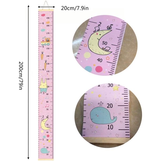 Baby Height Growth Chart, Kids Wood Frame Fabric Canvas Height - Walmart.ca