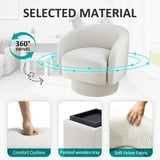 Royalcraft Beige Velvet Upholstered Swivel Armchair with Storage ...