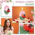 Number 1 Birthday Candle with Glitter and Cherry Design for Cake ...
