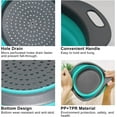 Polerce Blue Collapsible Colanders - 2 Pcs - Silicone Kitchen Strainer ...