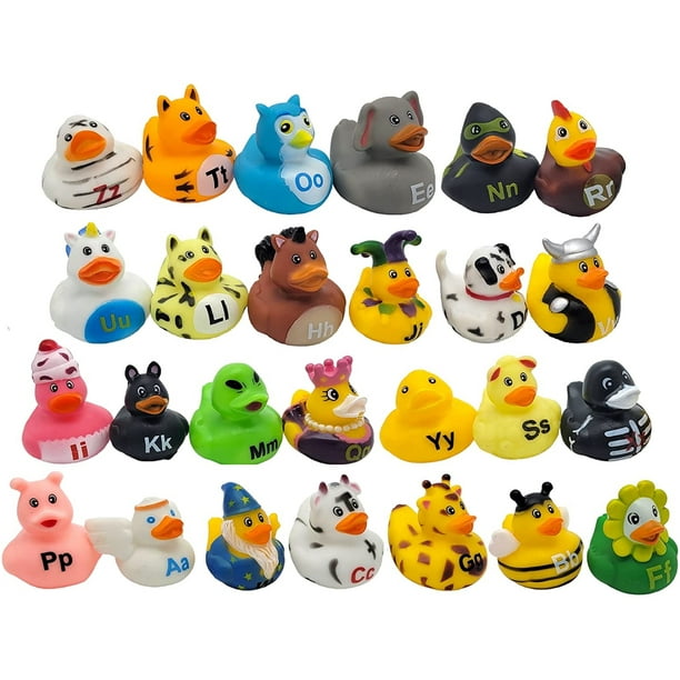 Complete 26 Letters Colorful Figure Alphabet Rubber Duckies (26 Pieces ...