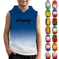 Angala Boys Tees Hooded Sleeveless Vest Letter Print Summer Gradient ...
