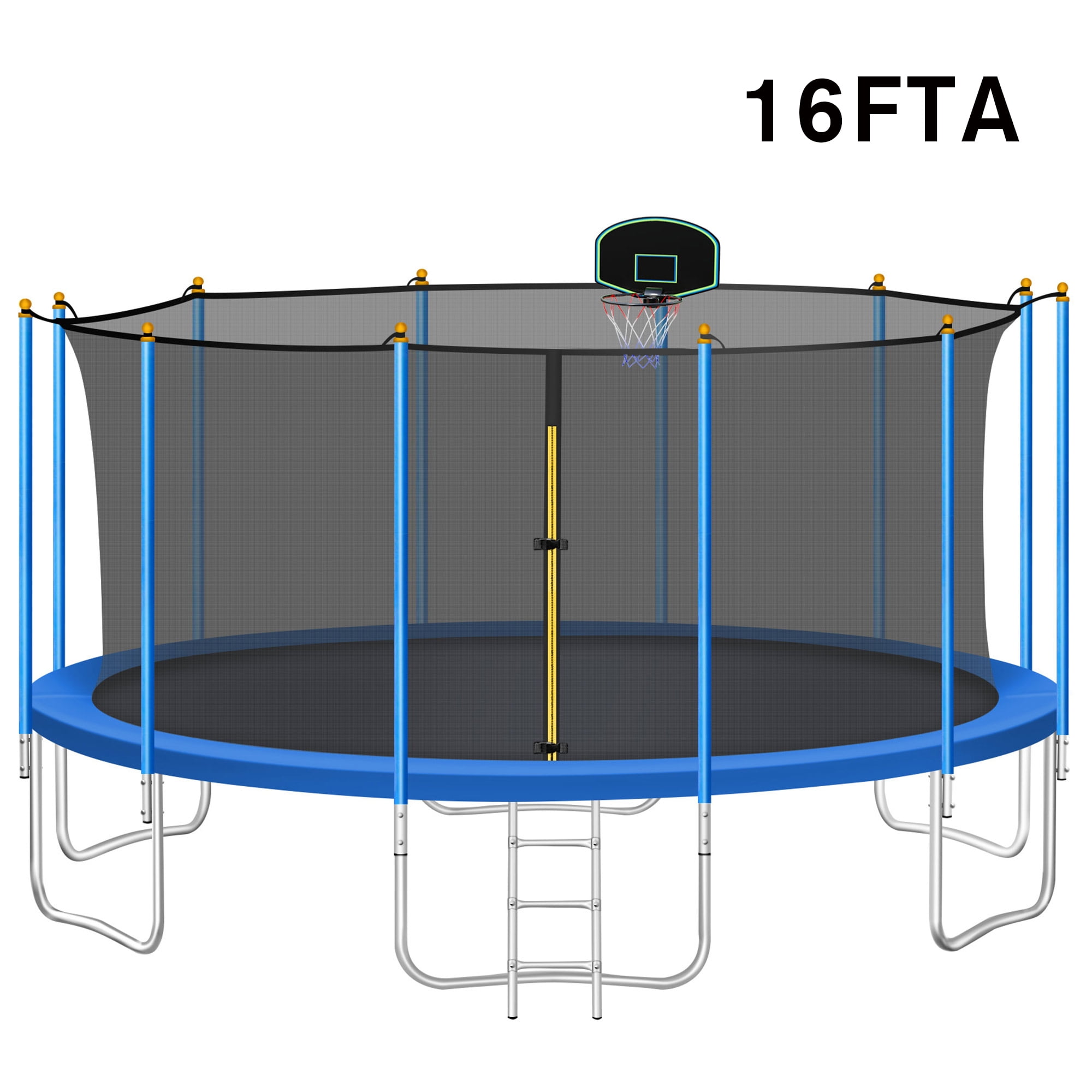 Lykos 16FT Trampoline for Kids with Safety Enclosure Net, Ladder and 12 ...
