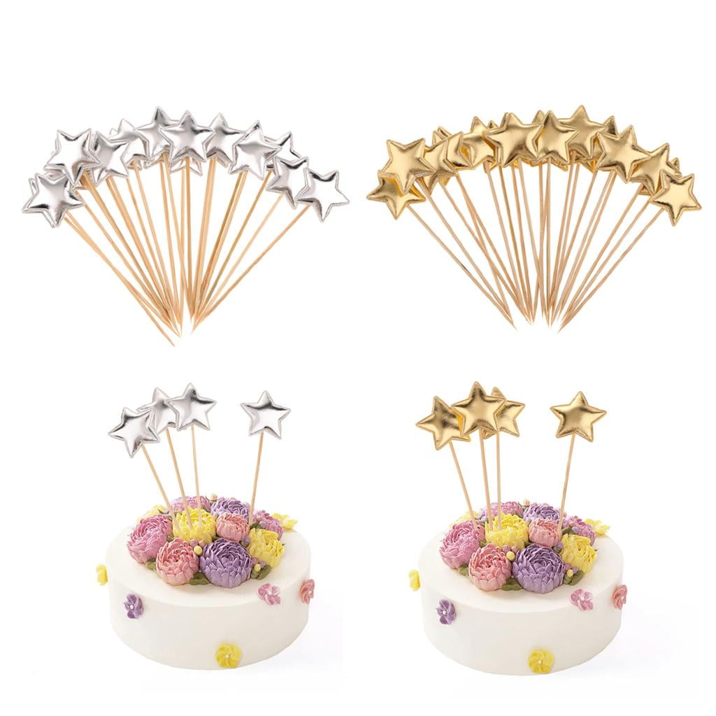 40pcs 12.6cm Forma de estrella Cake Topper Selecciones de alimentos ...