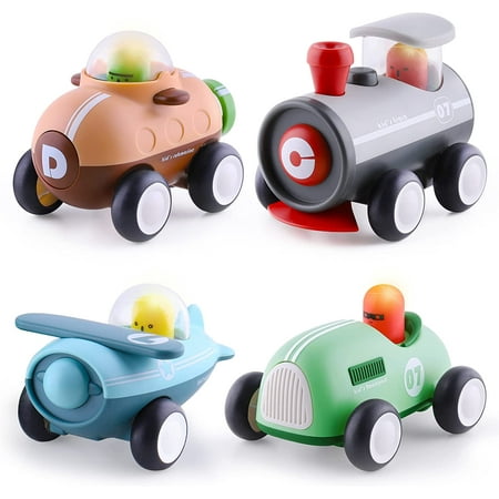 Baby Car Toys W/ Lights Music, Toddler Push and Go Friction Powered Toy ...