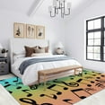 Black Musical Notes Area Rugs, Gradient Music Lover Design Carpet ...