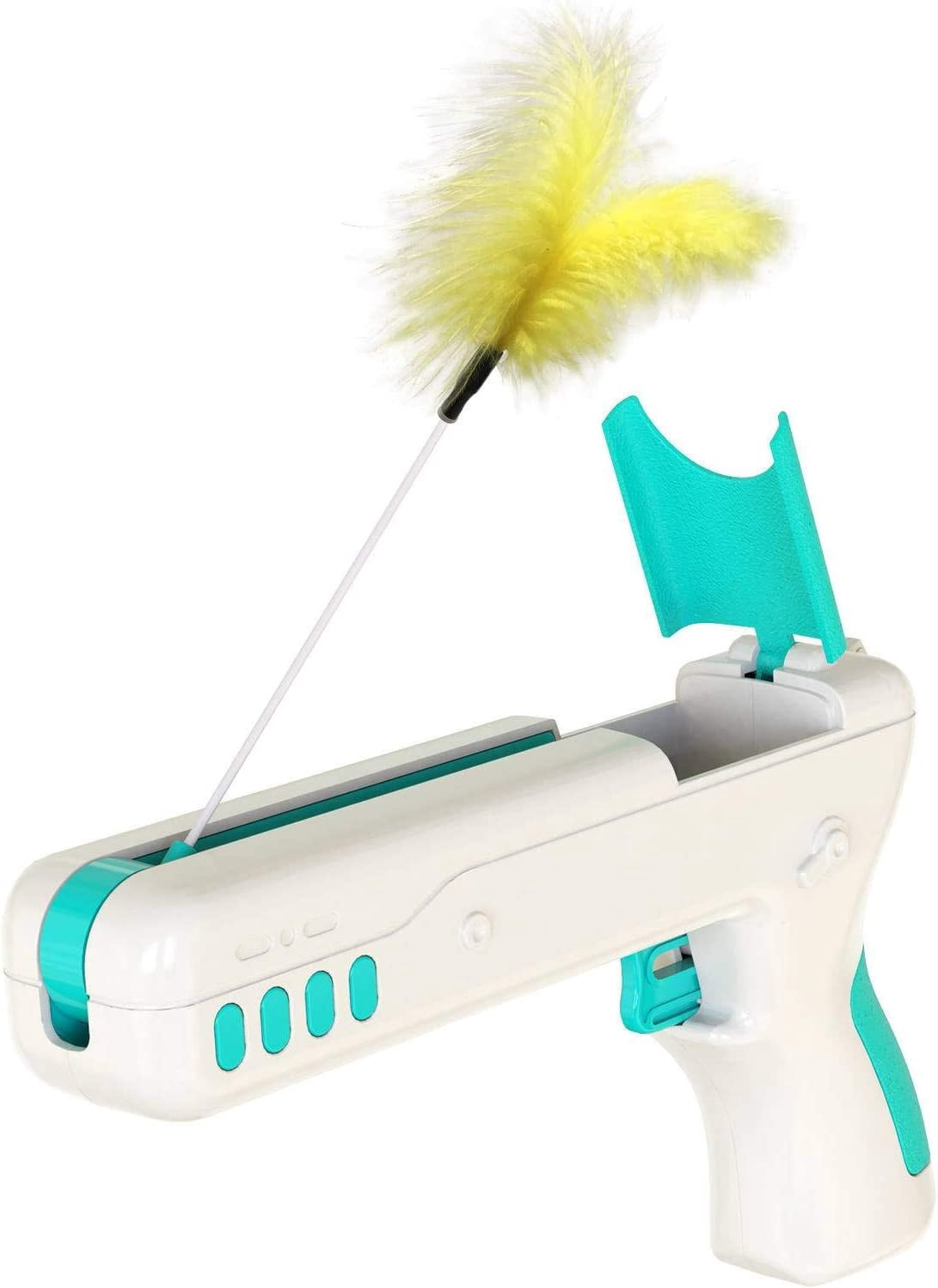 WarmTown Cat Toy Gun, Rebound Interactive Cat Teaser Wand with Ball ...