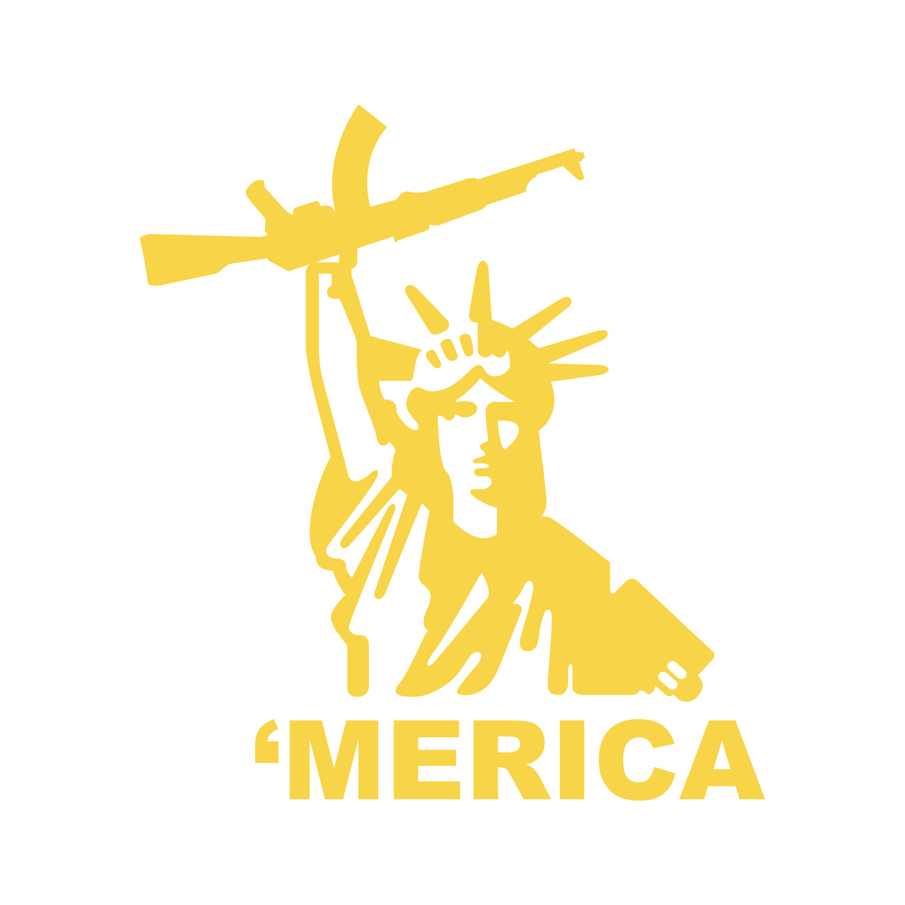 Lady Liberty Gun Merica Sticker Decal Die Cut - Self Adhesive Vinyl ...