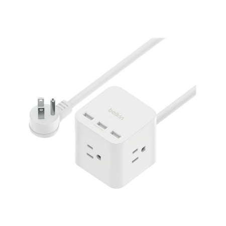 Belkin - Power strip - cube - input: Type B - output connectors: 6 (3 x ...
