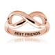 Rose Gold Plated Sterling Silver Best Friends Classic Iconic Infinity ...